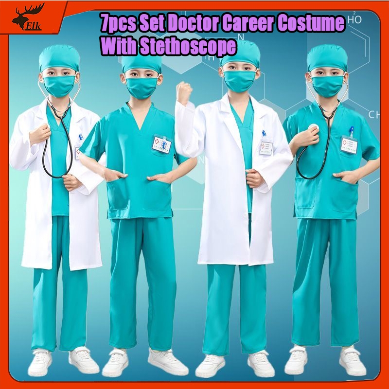 【3-11 Years Old】Doctor Career Costume For Kids Girl/Boy Halloween ...