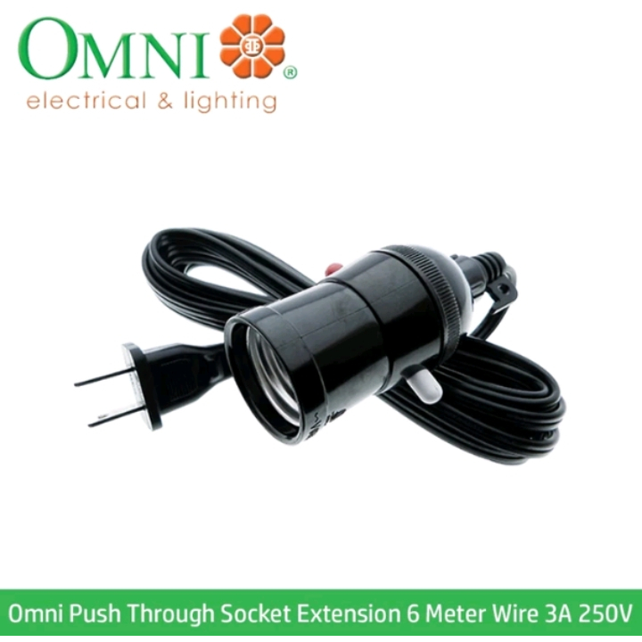 OMNI Push Through Socket 6M Extension Cord--E27-616-PK | Shopee Philippines