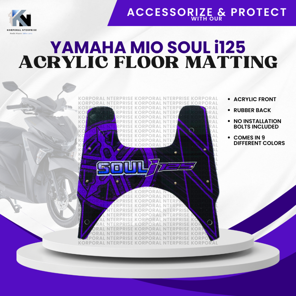 KN MiO SOUL i125 ACRYLIC FLOOR MATTING Footboard Accesory Unique Design ...