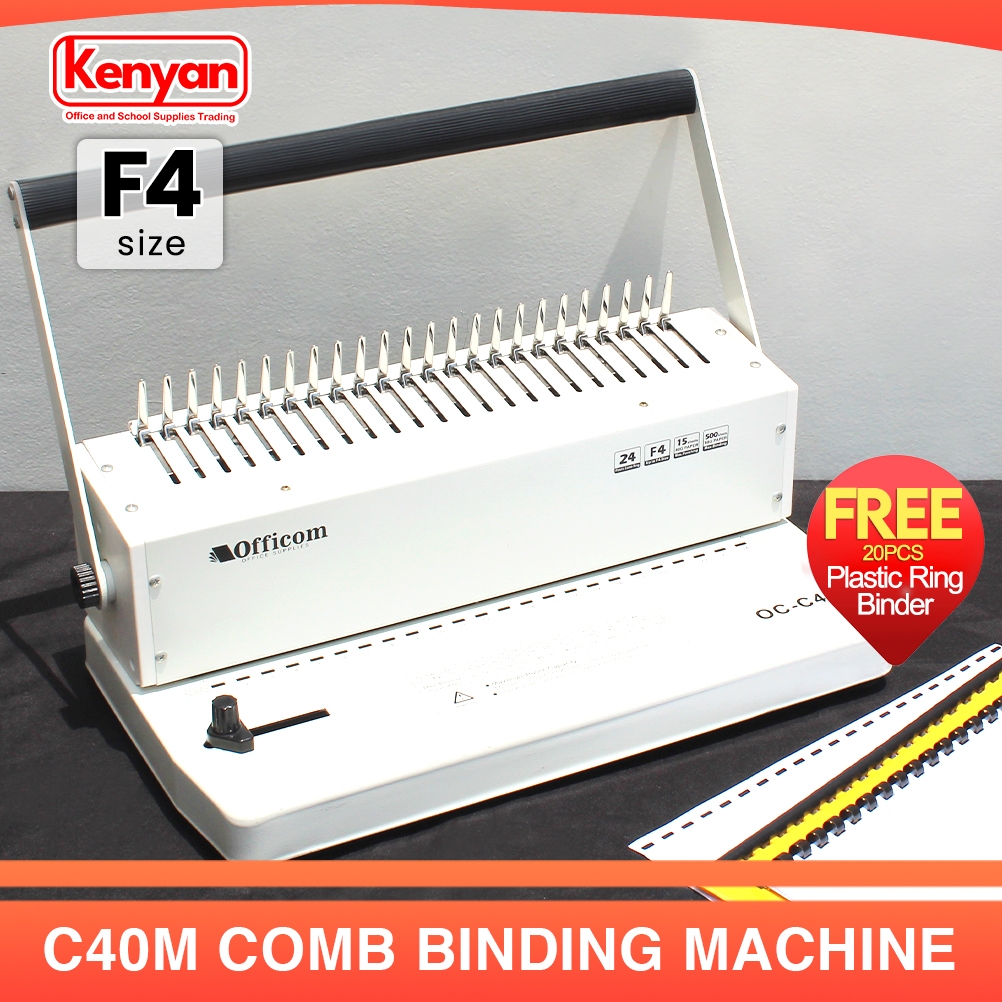 F4 Comb Binding Machine C40M 24 Hole [Long/Legal] Size Heavy Duty ...