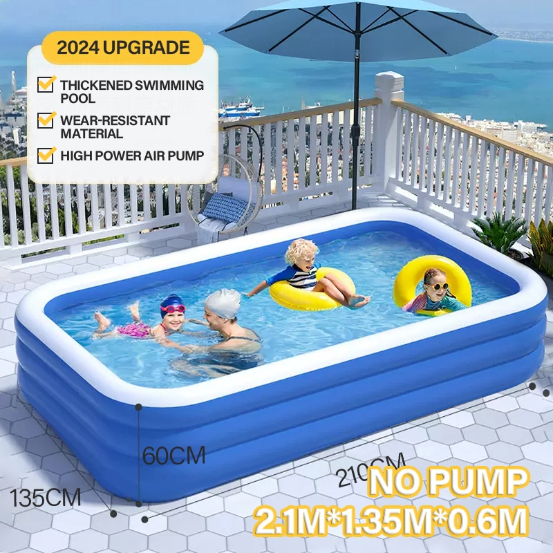 Inflatable swimming pool Baby pool Kids pool Rectangular Family ...