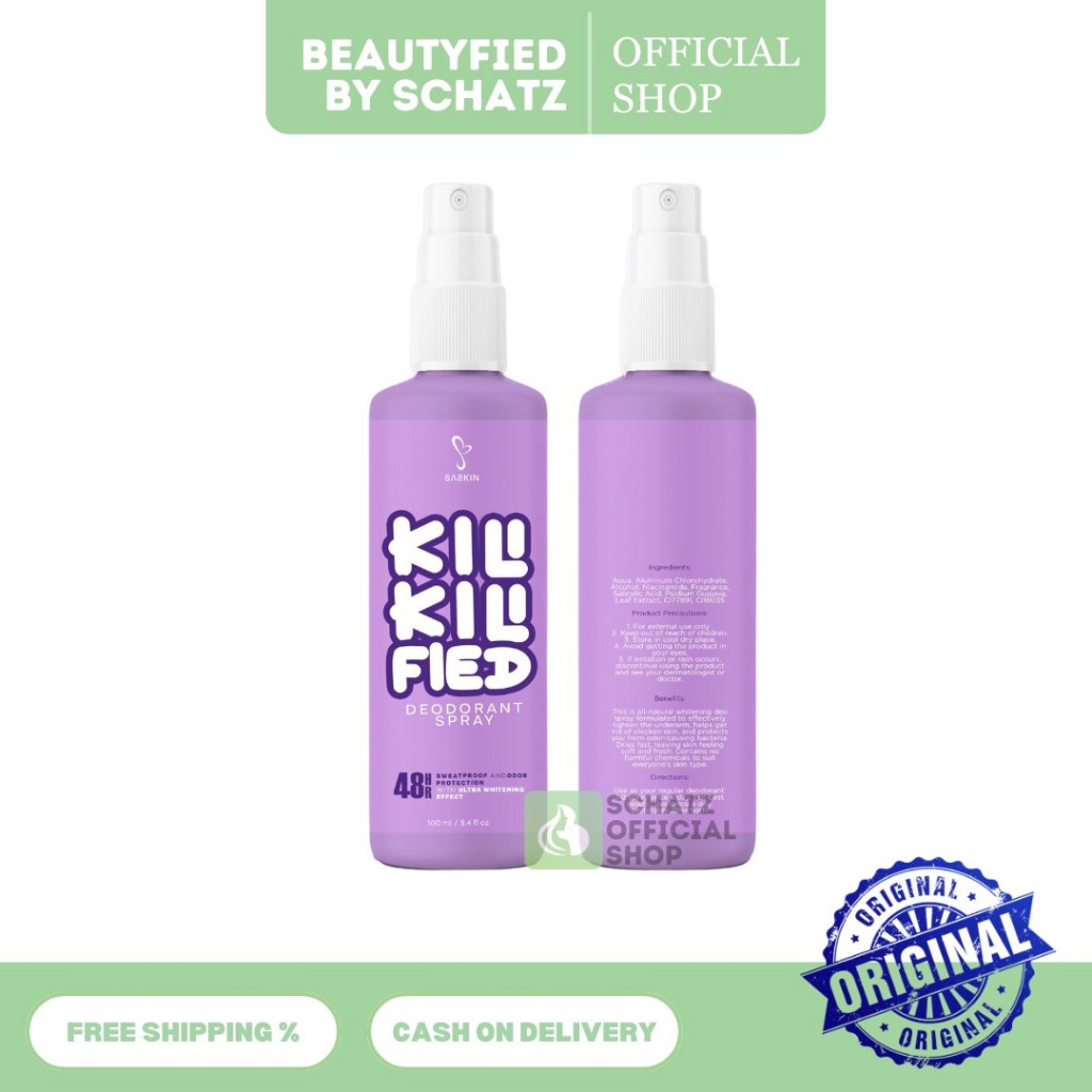 SASKin Kili-kilified Deodorant Spray 48 Hours Protection 60ml | Shopee ...