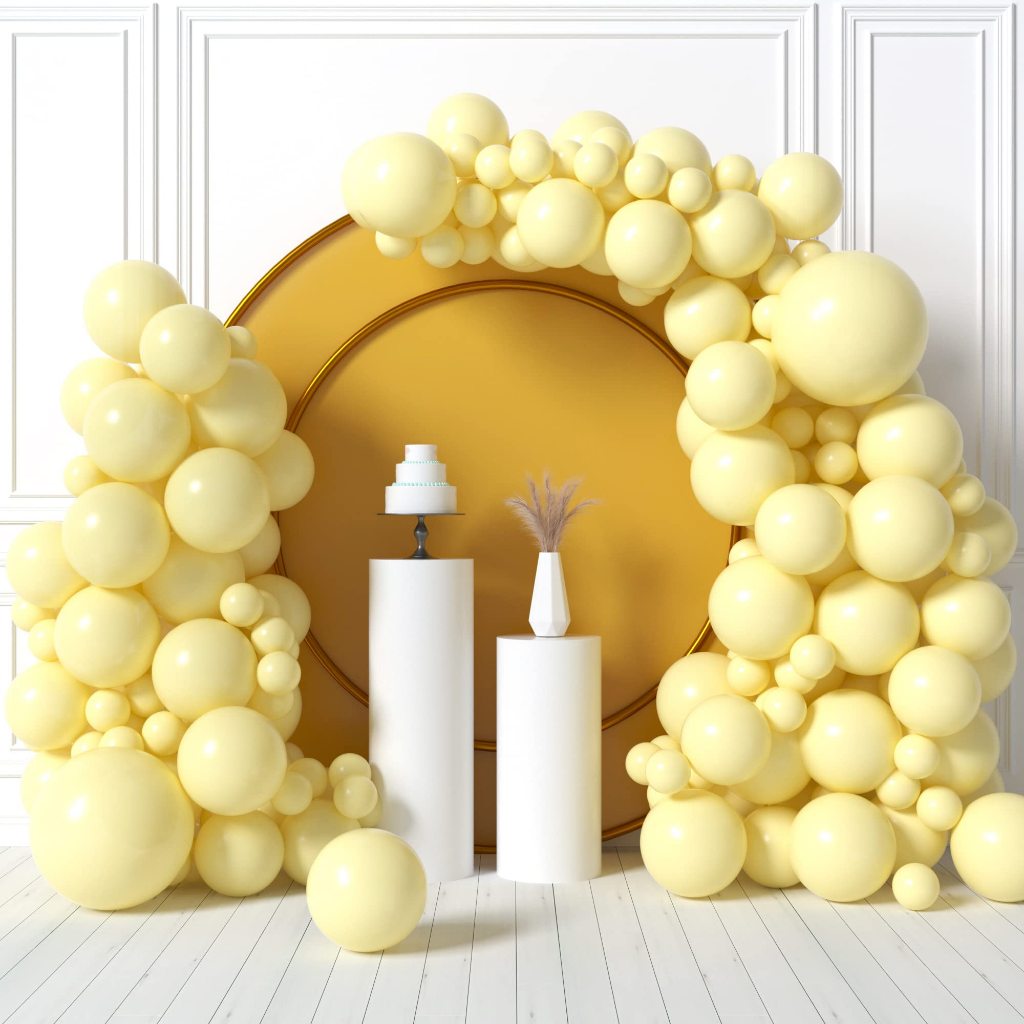 (5 inch / 10 inch / 12 inch) PASTEL YELLOW Color Balloon (100pcs per ...