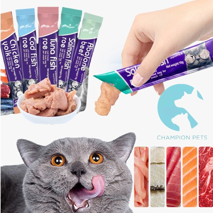 CHAMPION PETS 16g Creamy Cat Treats High Vitamin Wet Food Cat Food ...