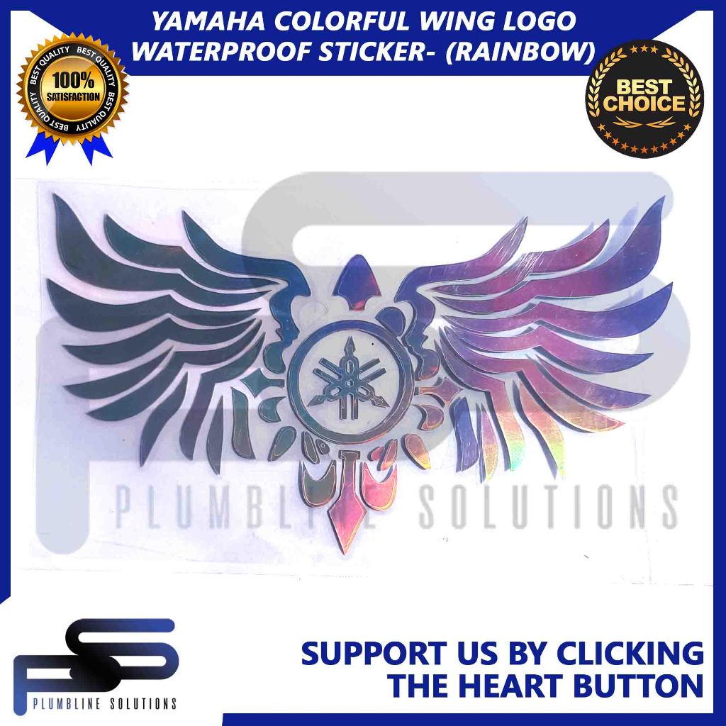 Reflective Yamaha Wings Sticker Emblem Sticker Decals / Rainbow / Car Accessories Plumbline ...