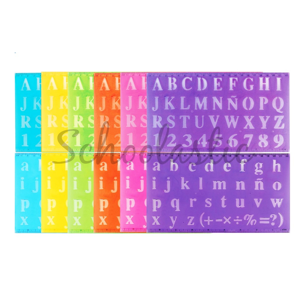 2 in 1 Letters and Numbers Stencil Ruler 22cm | Shopee Philippines