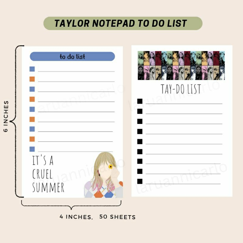 Taylor Swift Notepad | 4x6inches | | Shopee Philippines
