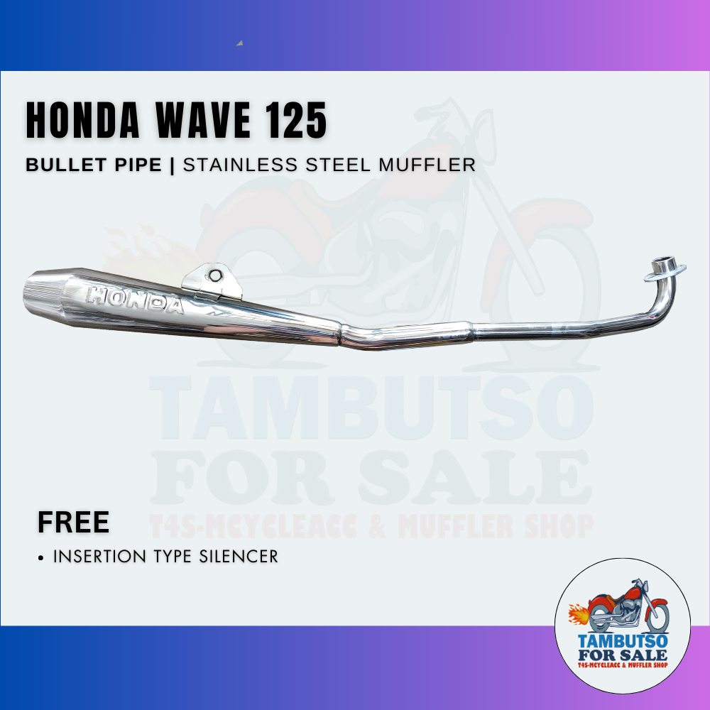 Honda Wave 125 Bullet Pipe Type Muffler for Wave 125 Exhaust pipe ...