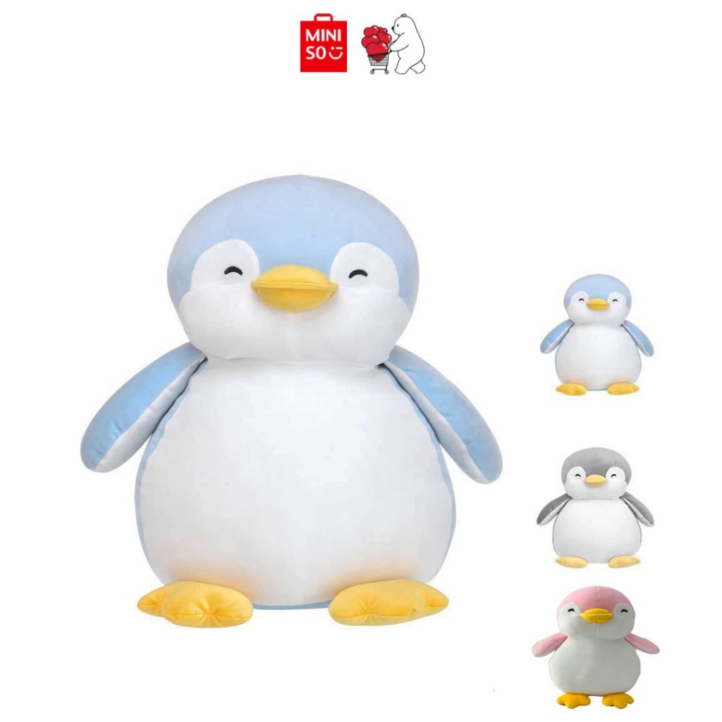 Miniso Penguin Plush Toy - Stuffed Toys Penguin Blue and Grey Pink ...