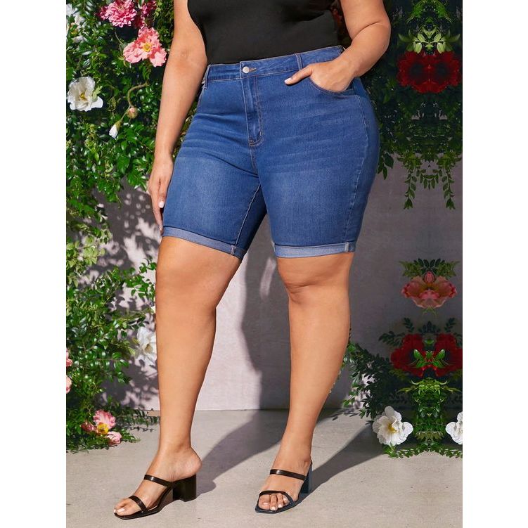 SERGIO VITTORIO PLUS SIZE DENIM TOKONG SHORT FOR WOMEN | Shopee Philippines