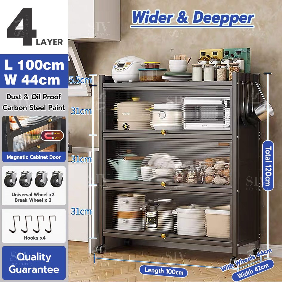 Siv 3-6 Layer Kitchen Cabinet Storage Organizer Rack Shelf With Pull ...