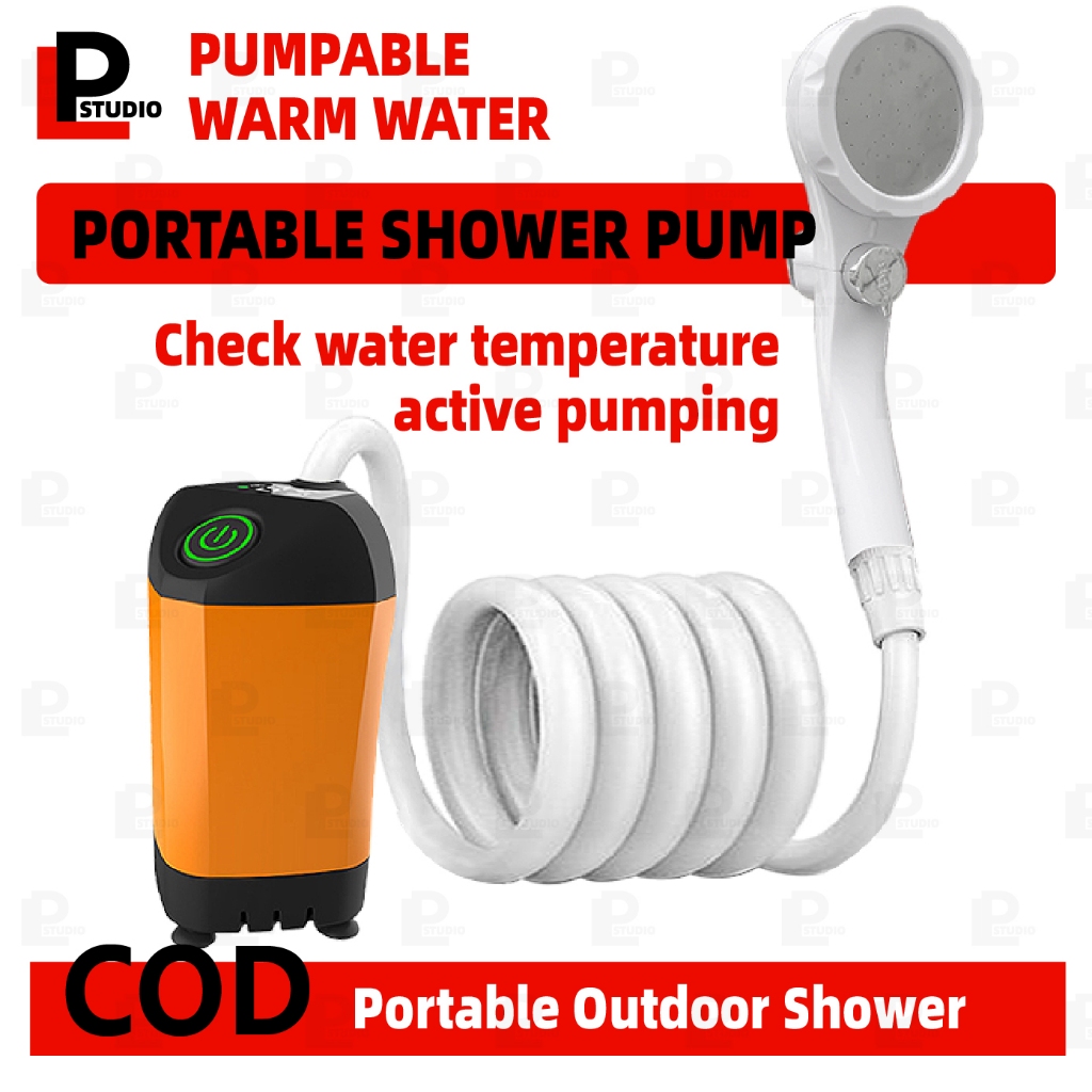 Outdoor Camping Portable Shower Pump IPX7 Waterproof Digital Display ...