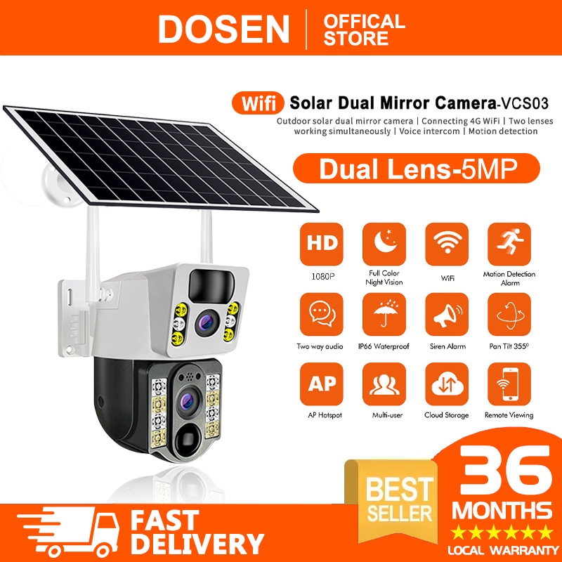 V380 Pro Solar Cctv 5MP Outdoor 360 Dual Lens Wireless WiFi Connect Smart Security 4G Sim Camera ...