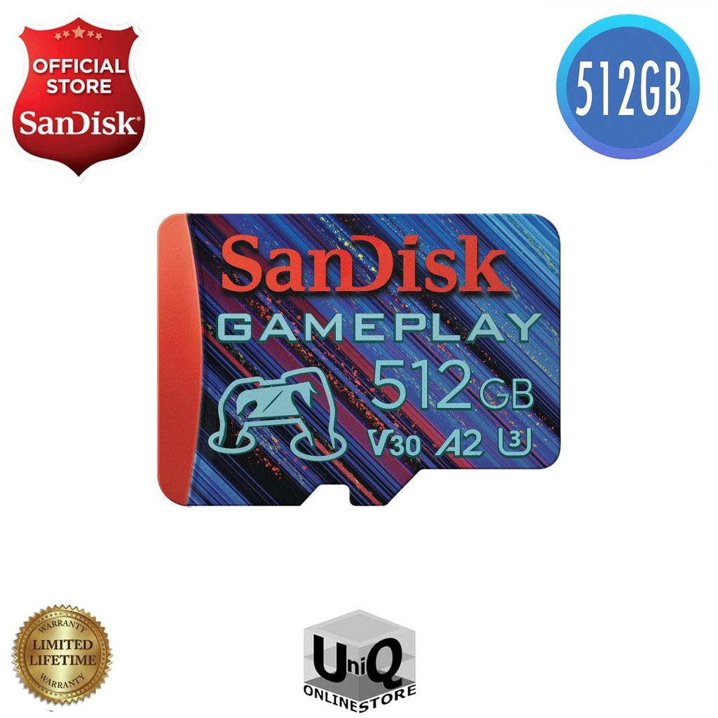 SanDisk GamePlay 512GB microSD Card for Mobile and Handheld Console Gaming (SDSQXAV-512G-GN6XN ...