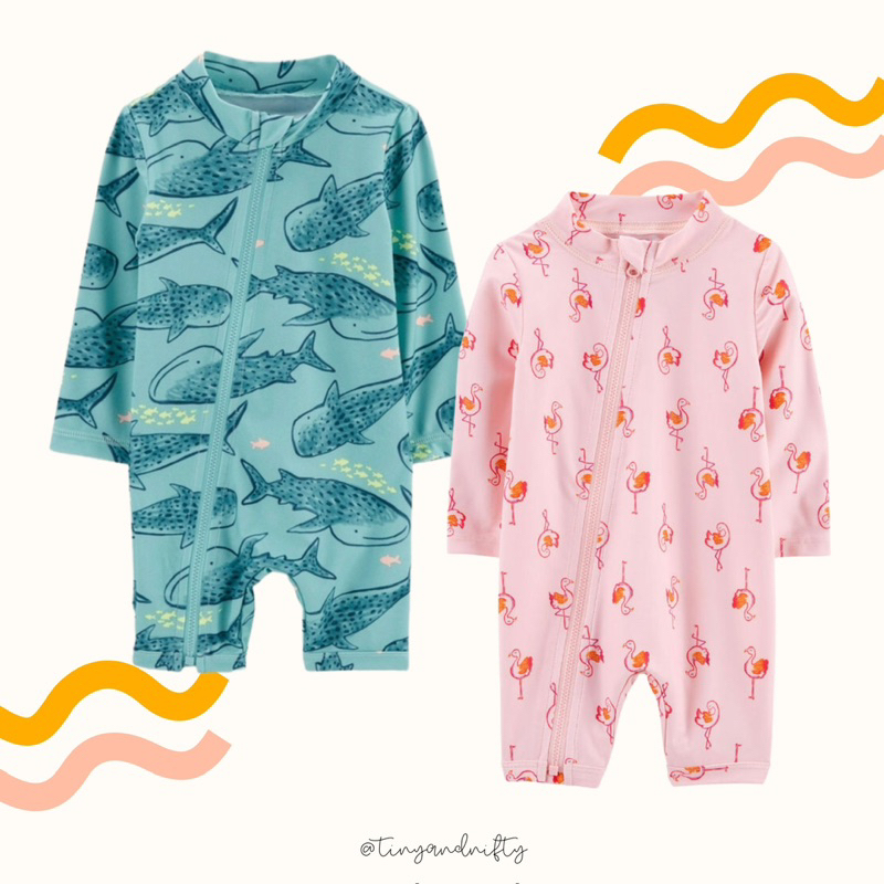 T&N Long Sleeve Romper Rash Guard for Girls and Boys (3mos-4yo ...