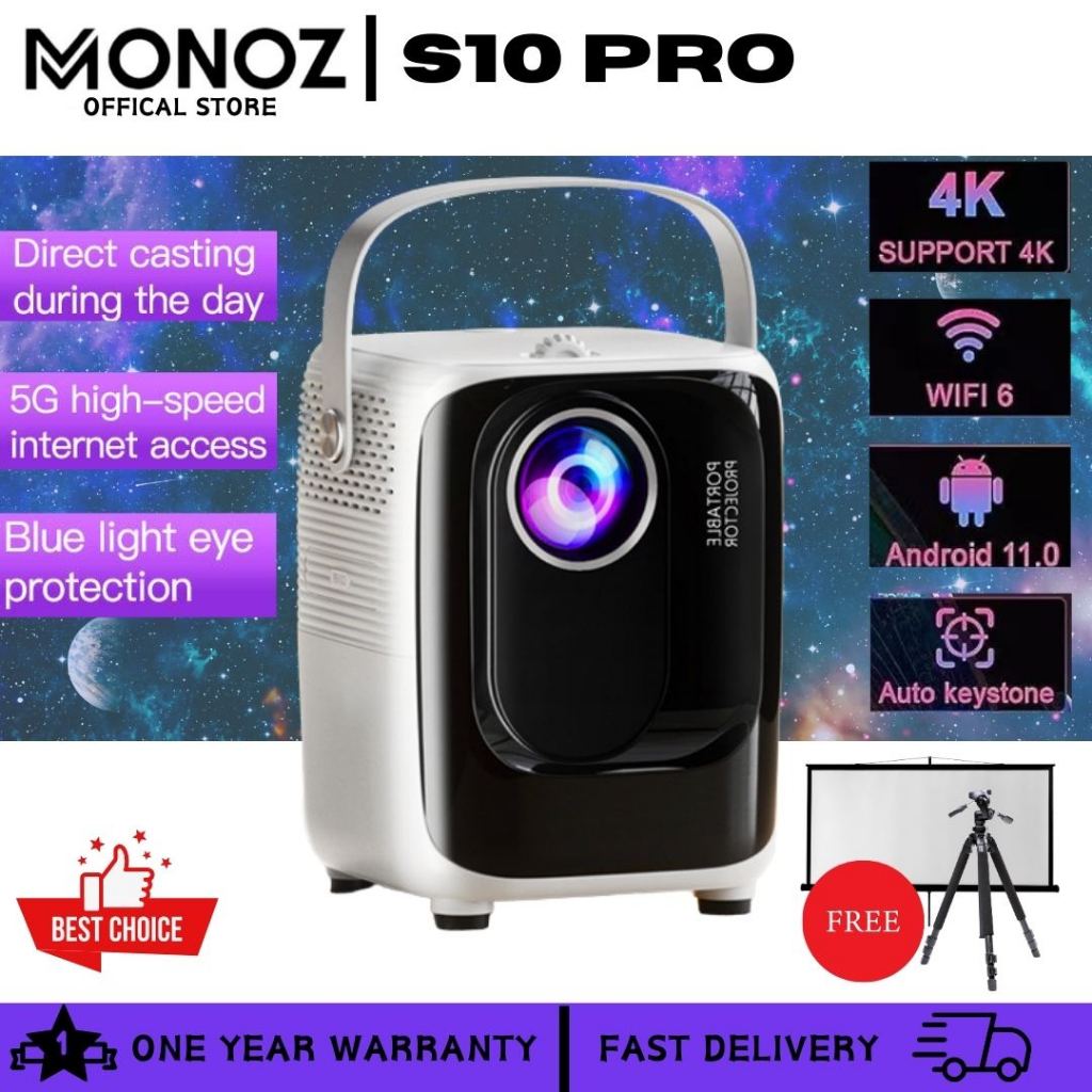 S10 Mini Projector Home Theater Android Smart TV Micro Projector ...