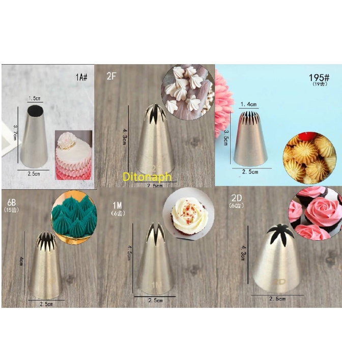 Medium Size Stainless Nuzzles Pastry Tips Icing Mouth for Cake Icing ...