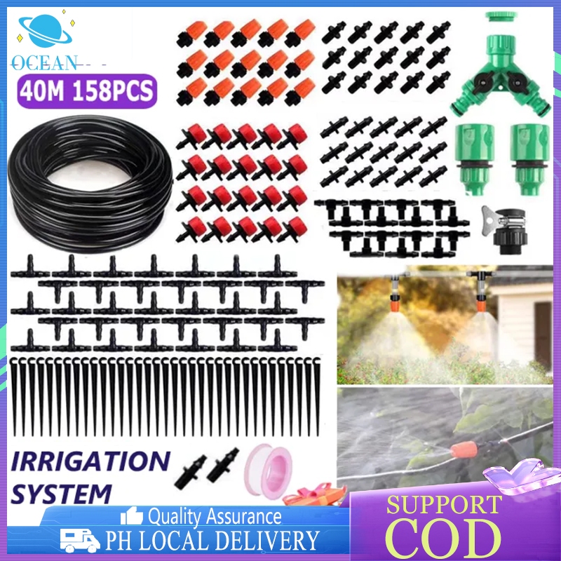 158PCS/40M Set DIY Garden Micro Drip Irrigation System Automatic ...