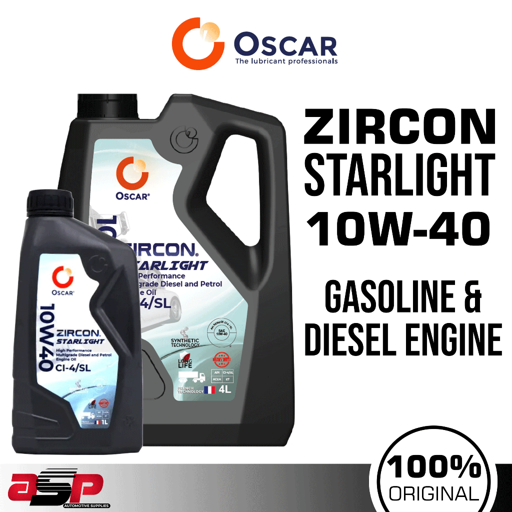 Oscar Zircon Starlight SAE 10W40 Gasoline and Diesel Oil 1 Liter / 4 ...