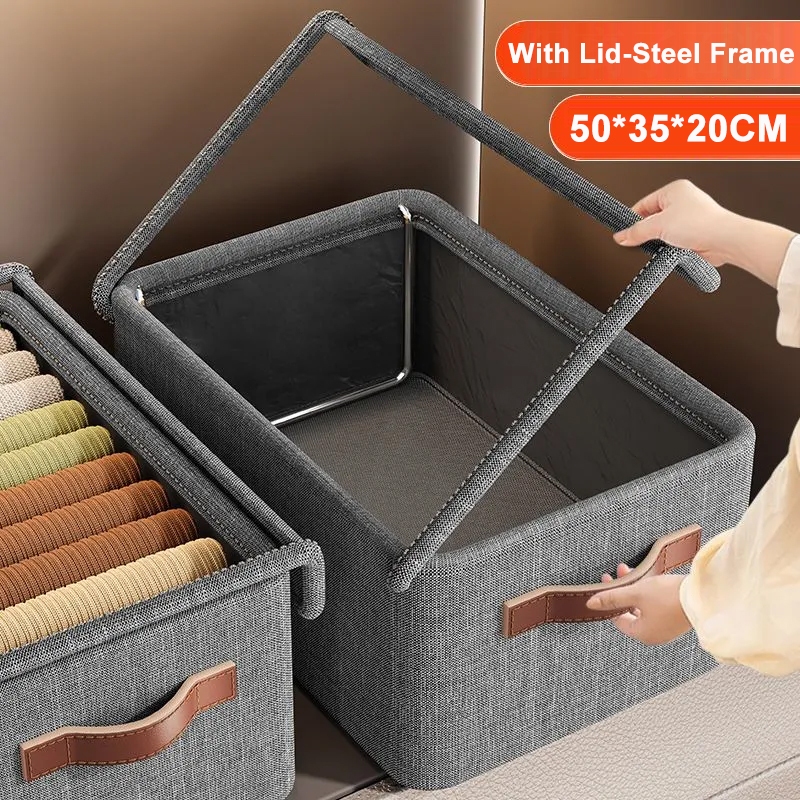 Large Foldable Storage Box Cabinet Storage Clothes Organizer Box Steel ...