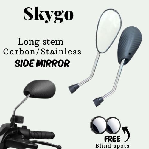 Skygo Pony Carbon Side mirror Long Stem Stainless Stem high quality ...
