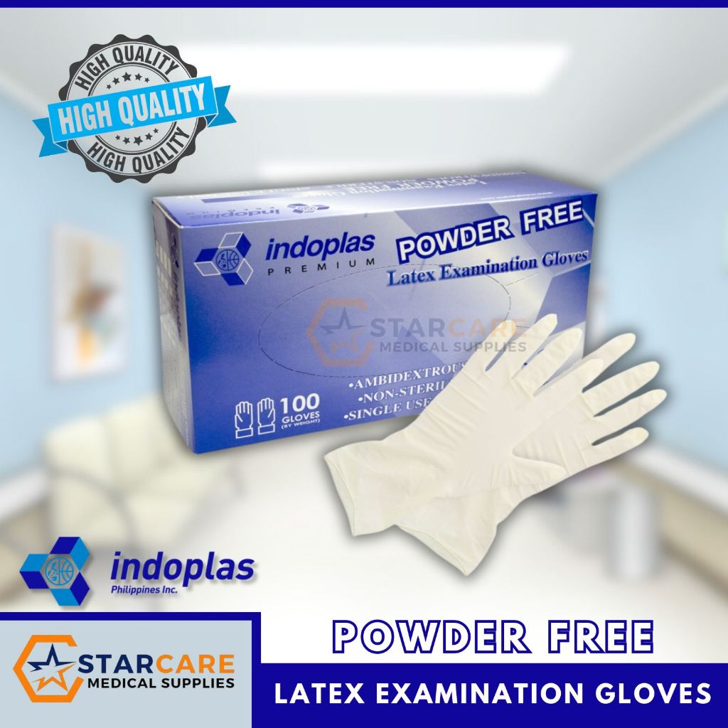 INDOPLAS Latex Examination Gloves / Powder Free | Shopee Philippines