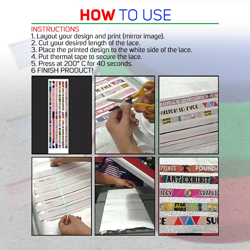 Sublimation Printable ID Lanyard for ID Lace Making (50 yards per roll ...
