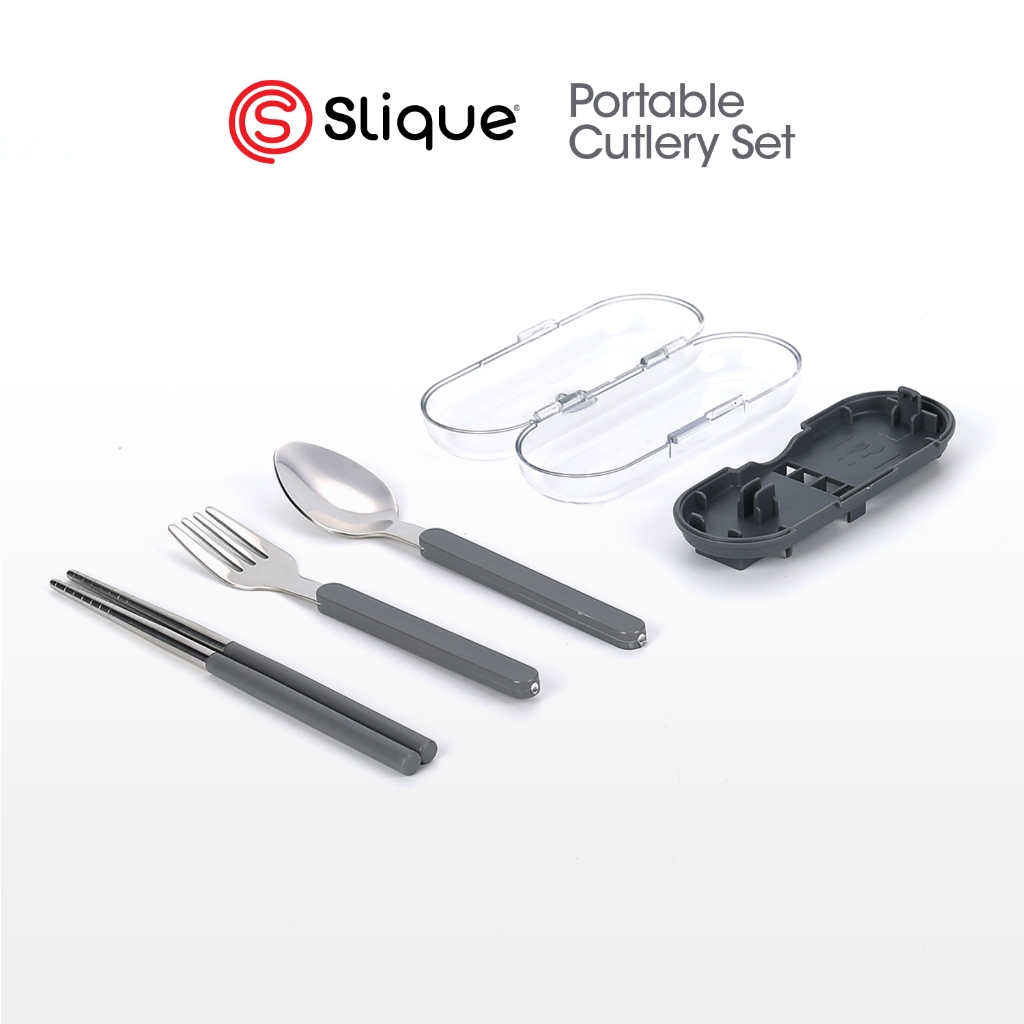 SLIQUE Cutlery Travel Set BPA Free Portable Spoon Fork Set Flatware ...