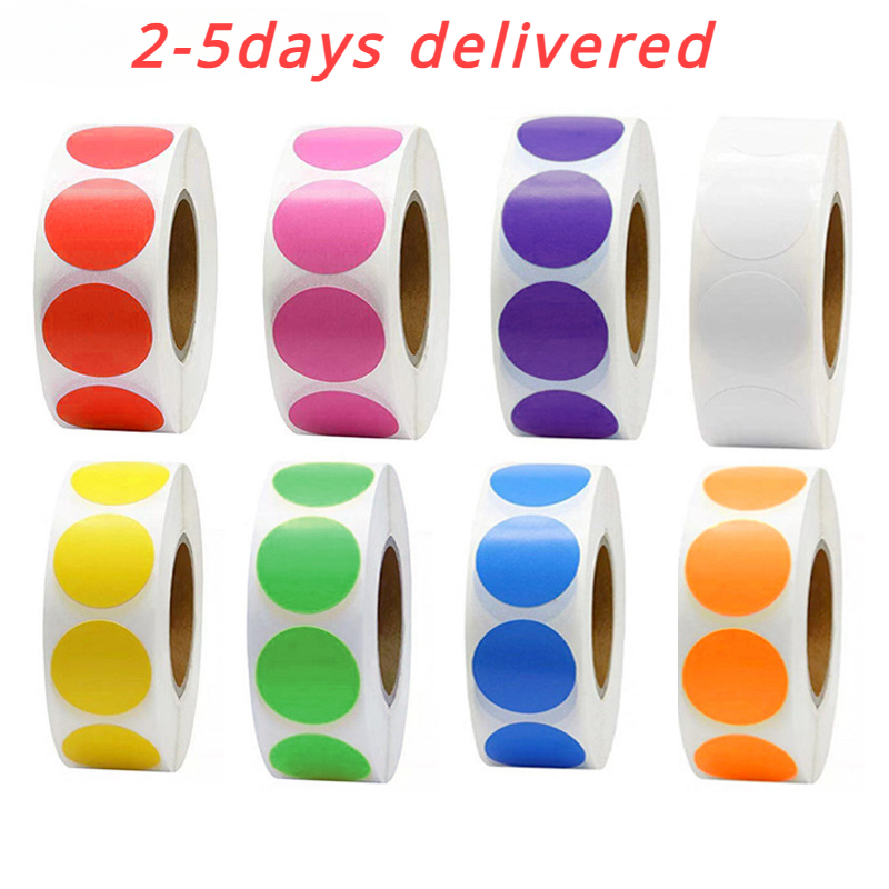 500Pcs/Roll Chroma Label Color Code Dot Labels stickers 1 inch teacher office stationery ...