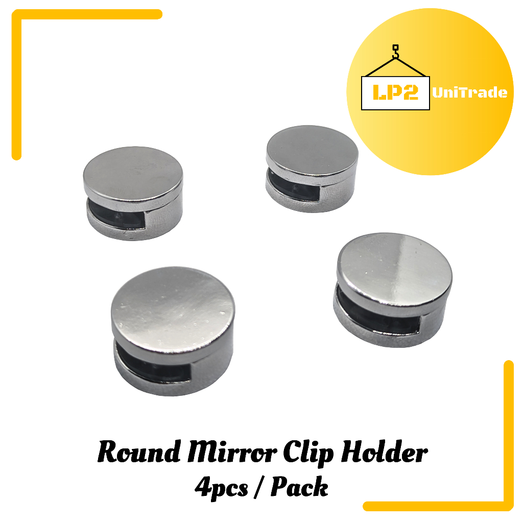 Mirror Screw Cap Holder | Round Mirror Clip with Screw | Wall Mount ...