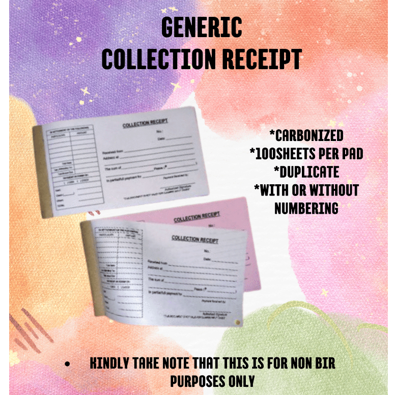 Collection Receipt - Generic ( Available Onhand ) | Shopee Philippines