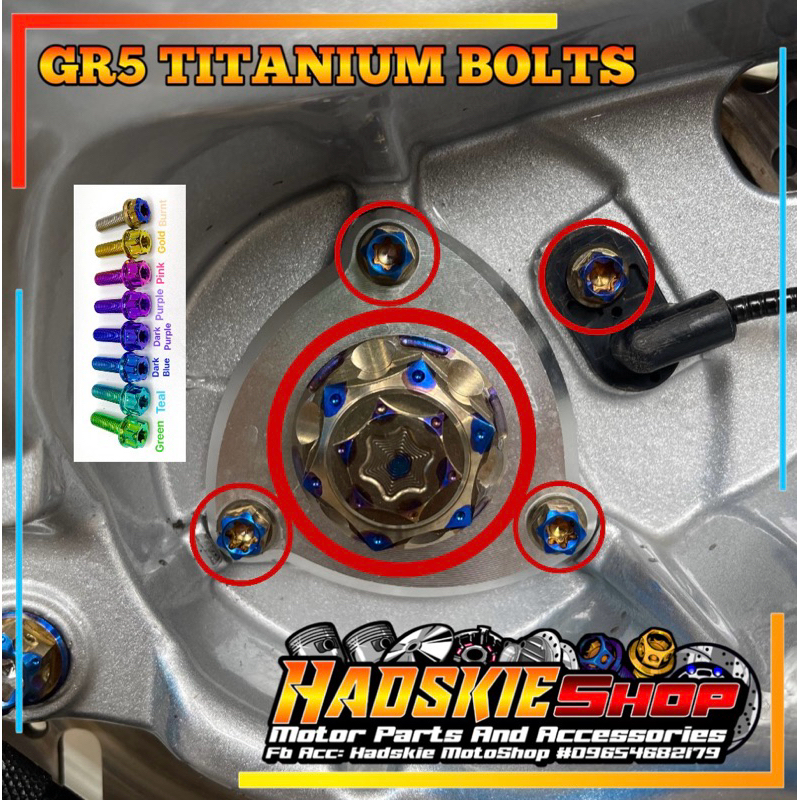 REAL TITANIUM GR5 NMAX/AEROX REAR WHEEL NUT SET (5pcs) | Shopee Philippines