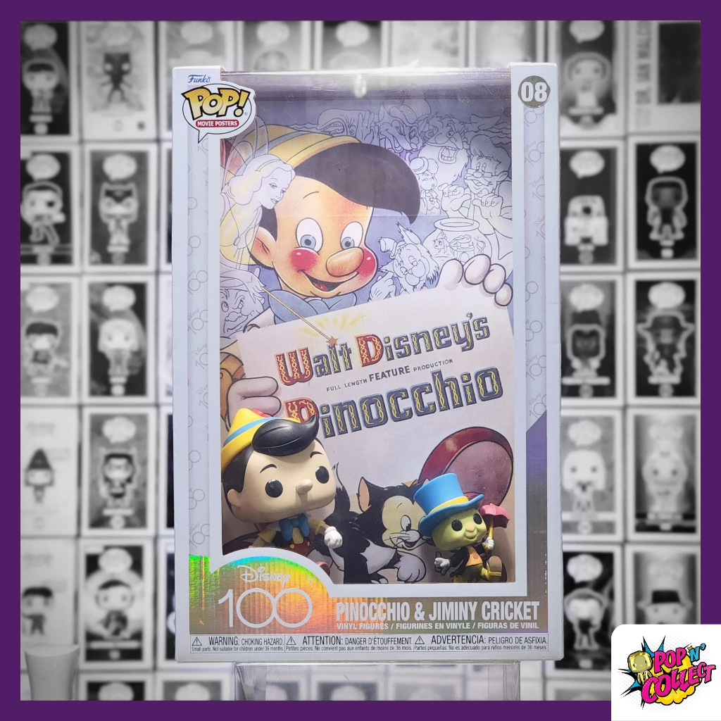 Funko Pop! Disney 100 - Pinocchio & Jiminy Cricket Movie Poster 08 ...