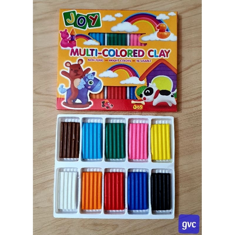 Joy Multi-Colored Clay 10 color. SCL-3010 (1 set) | Shopee Philippines
