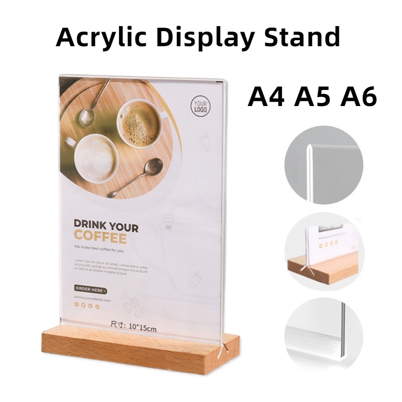 Holder Clear Sign Holder Acrylic T-Shape Display Stand Menu Holder A4 ...