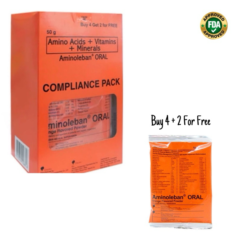 Aminoleban Oral Powder Compliance Pack of 6 Sachets | Shopee Philippines