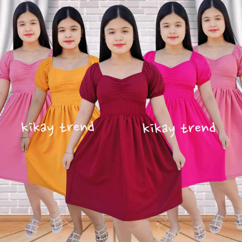 KIKAY TREND I BEK FIT 8-12 YEARS OLD KIDS PUFFSLEEVE SMOCKING CASUAL ...