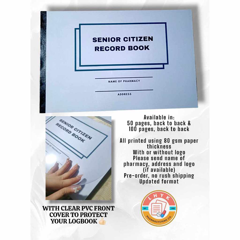 UPDATED Senior Citizen Record Book for Pharmacies | Shopee Philippines