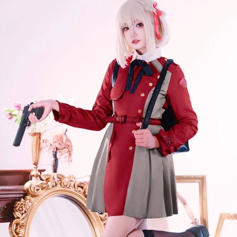 Anime Lycoris Recoil Nishikigi Chisato Inoue Takina Cosplay Costume Red ...