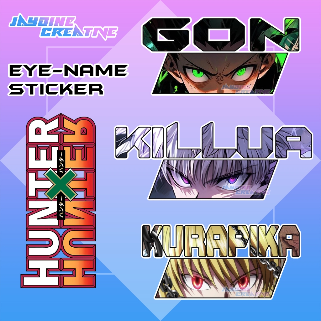 Hunter x Hunter Eye Name Sticker, Indoor Outdoor Vinyl Sticker ...