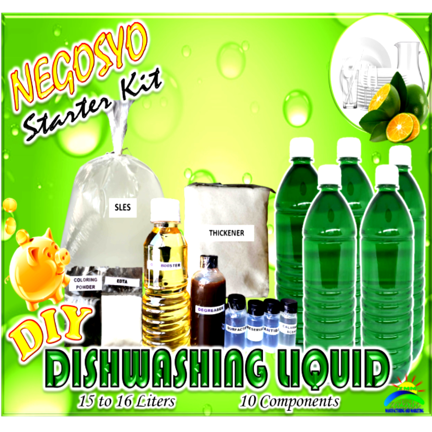 DIY DISHWASHING LIQUID KIT 15-16 LITERS YIELD CALAMANSI SCENT | Shopee ...
