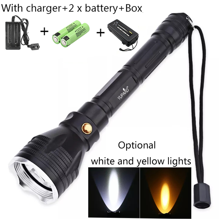 YUPARD 1200LM diver diving 100 meters underwater flashlight waterproof ...