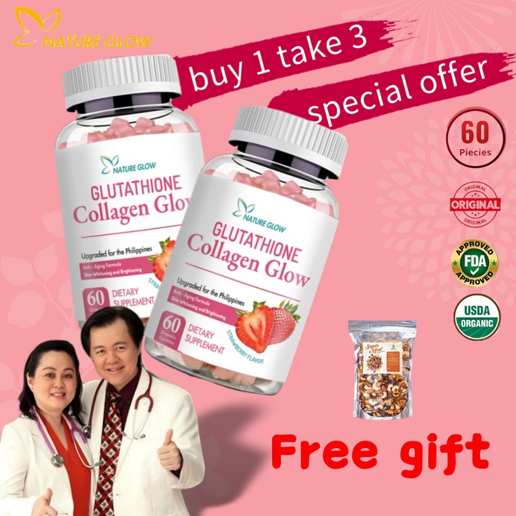 【Free gift】NATURE GLOW Glutathione Collagen Gummies Anti-Aging ...
