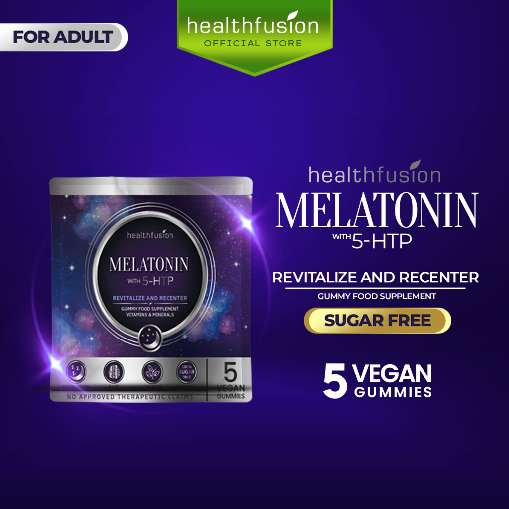 [POUCH | 5 GUMMIES] Health Fusion Melatonin 5-HTP Sugar-Free Gummy 3MG ...