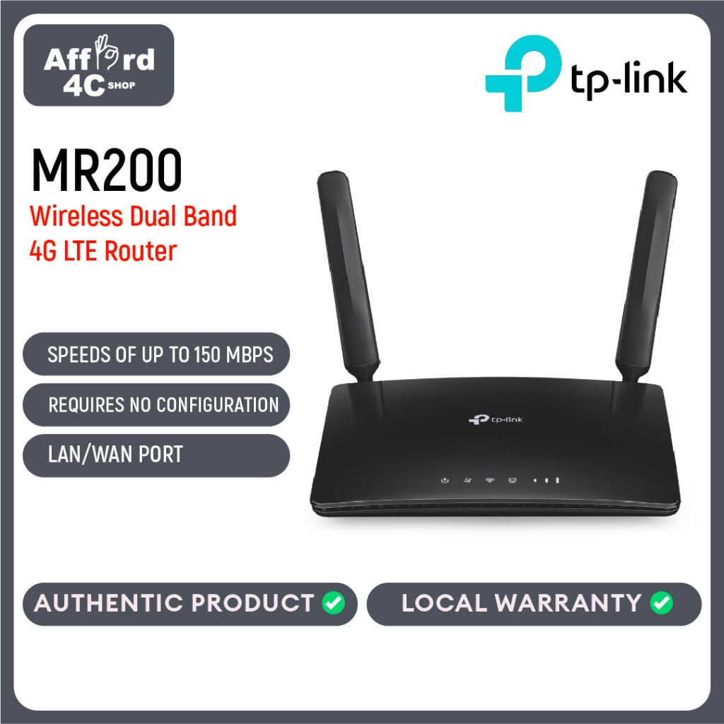 TP-Link Archer MR200 AC750 Wireless Dual Band 4G LTE Router | Shopee ...