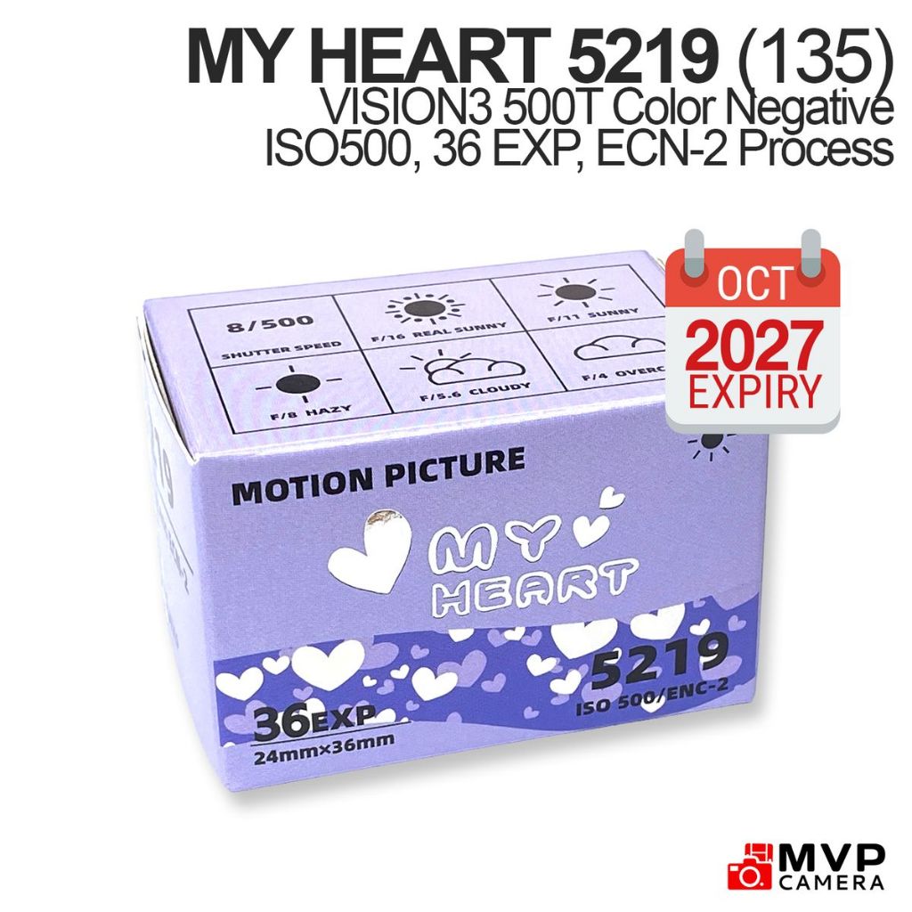 MY HEART 5219 Vision 3 500T Motion Picture Color Negative Film 135 35mm ...