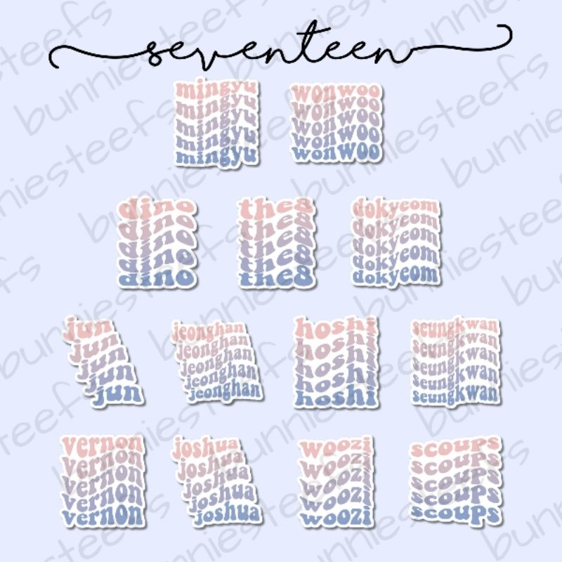 SEVENTEEN NAME STICKER (From Pinterest) | Shopee Philippines