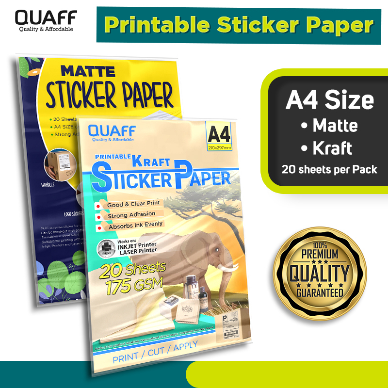 175gsm Matte Sticker Paper & Kraft Sticker Paper A4 Size for Label and ...