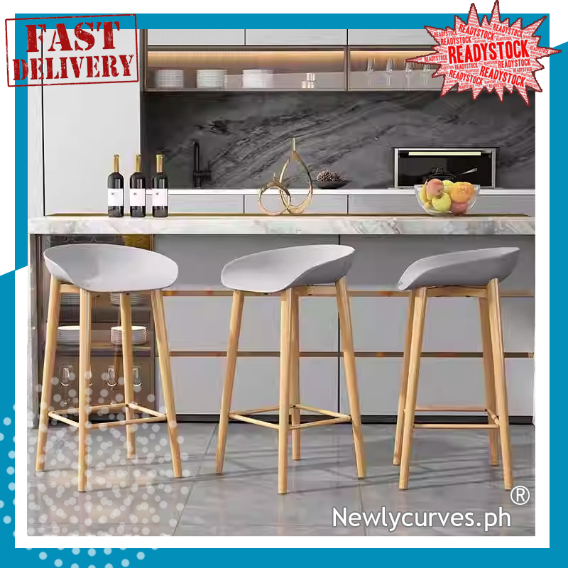 COD Counter High Stool Nodic Bar Chair Modern Simple High Chair Solid ...