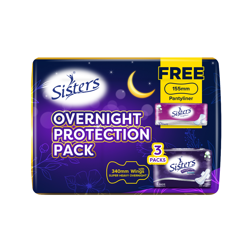 Sisters Promo Pack 3 pcs. Overnight 4`s Free 1 Pantyliner 20`s | Shopee ...